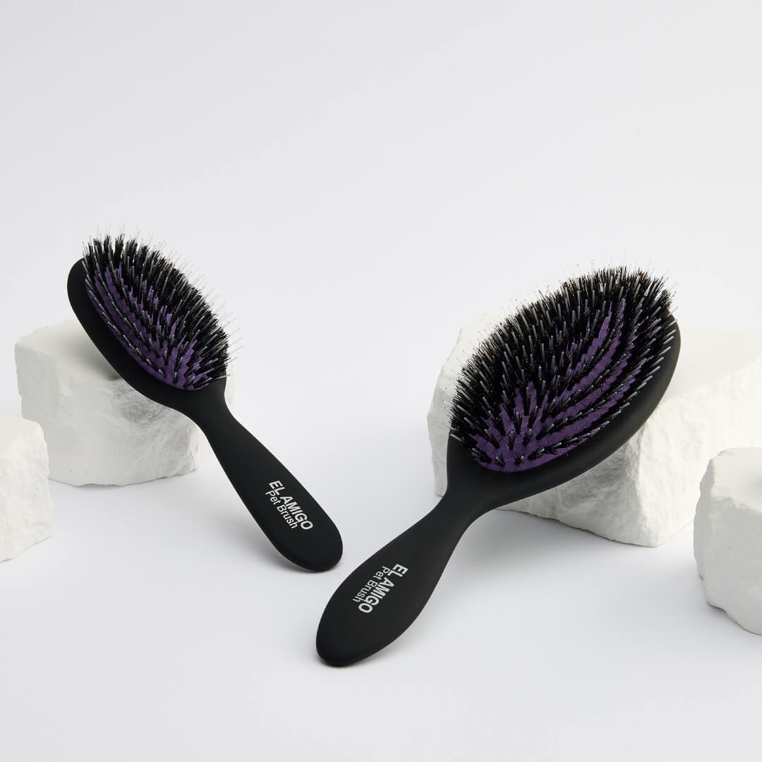 【EL AMIGO(エルアミーゴ)】ミックスホッグ ブリッスルブラシ パープル スモール – hugmuk